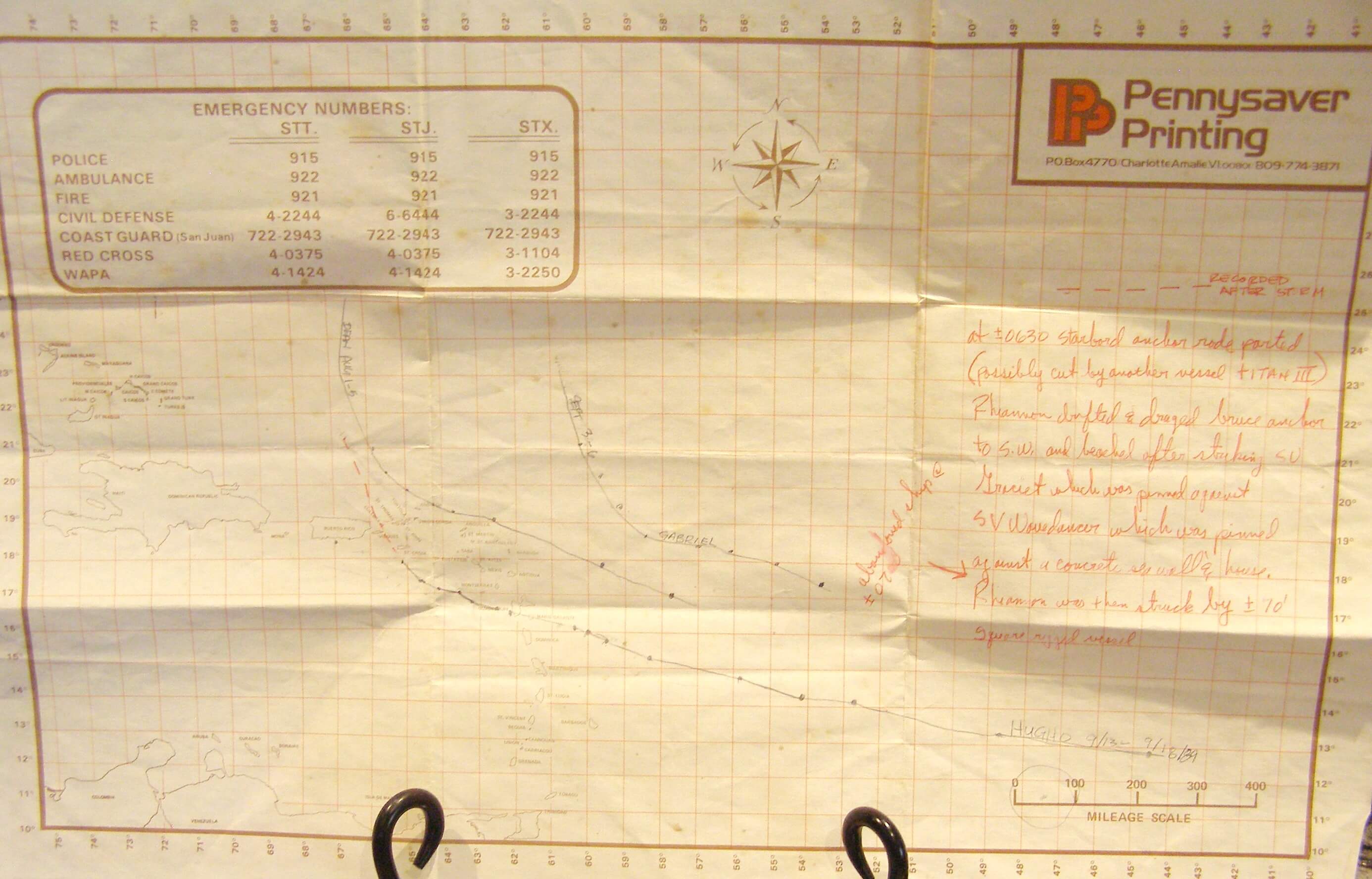 Hurricane Storm Tracking, Circa 1989 in the Caribbean-The Antiquated ...
